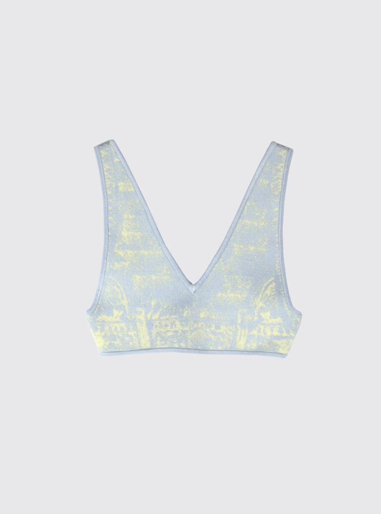 Longan Fake Denim Bra Top in Airway Blue by PH5 - societyA