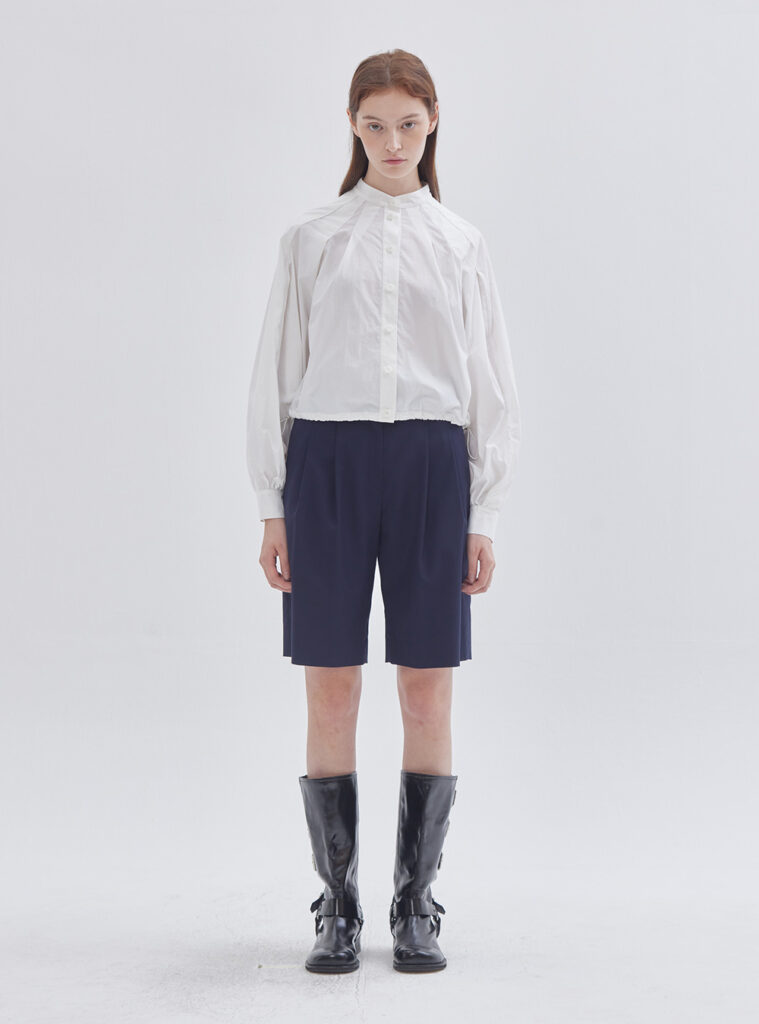 White Pintuck Point String Jacket - societyA