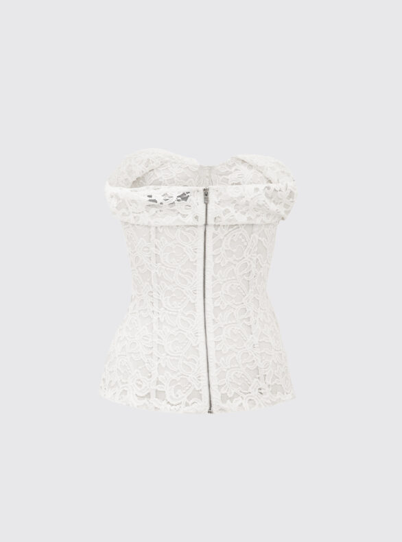 Twisted Knot Laced Corset in Ivory by Rokh - societyA