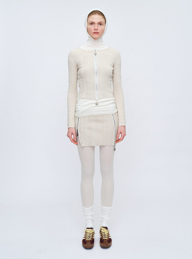 Nebu Irregular Plaited Rib Cardigan by OSMOS - societyA