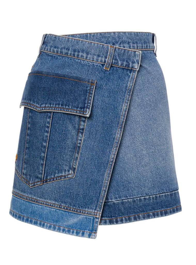 Denim Patchwork Skirt by Philosophy di Lorenzo Serafini - societyA